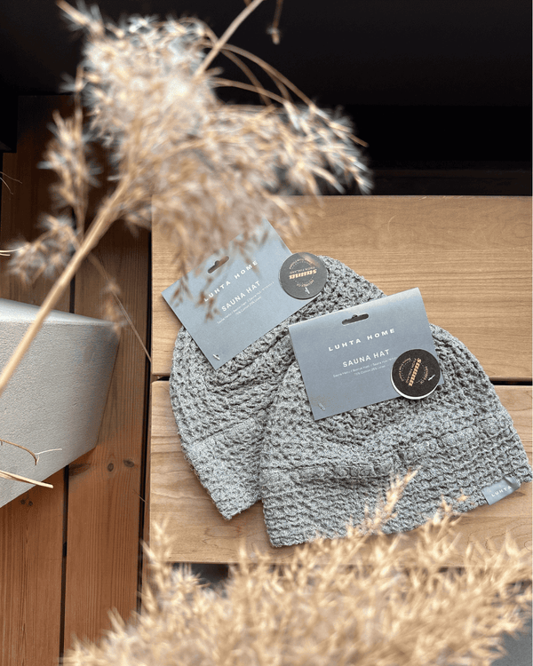 Sauna hat with linen, mint | LUHTA HOME – Nordic sauna